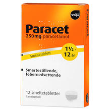 PARACET SMELTETABLETTER 250MG 12 STK - ApotekDirekte.no