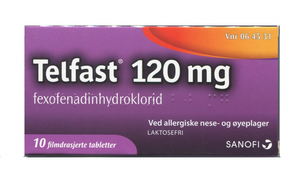 TELFAST TAB 120MG 10 STK - ApotekDirekte.no