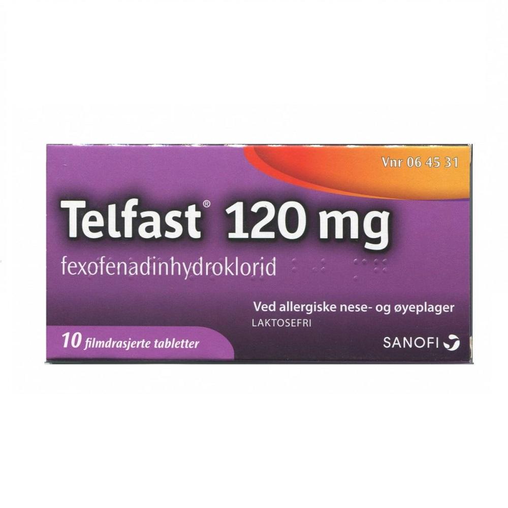 TELFAST TAB 120MG 10 STK - ApotekDirekte.no